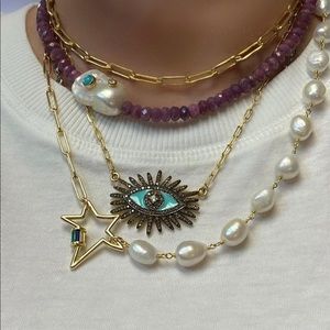 Jewelry | Preppy Green Pearl Necklace With Ribbon | Poshmark